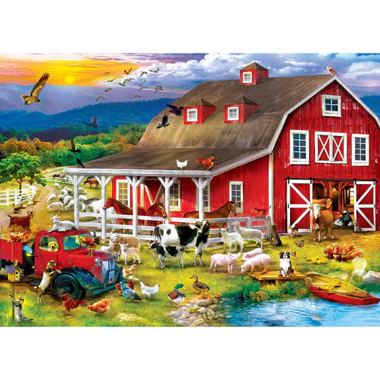 Master Pieces: Farm & Country- Barnyard Crowd: 1000 Piece Puzzle ...